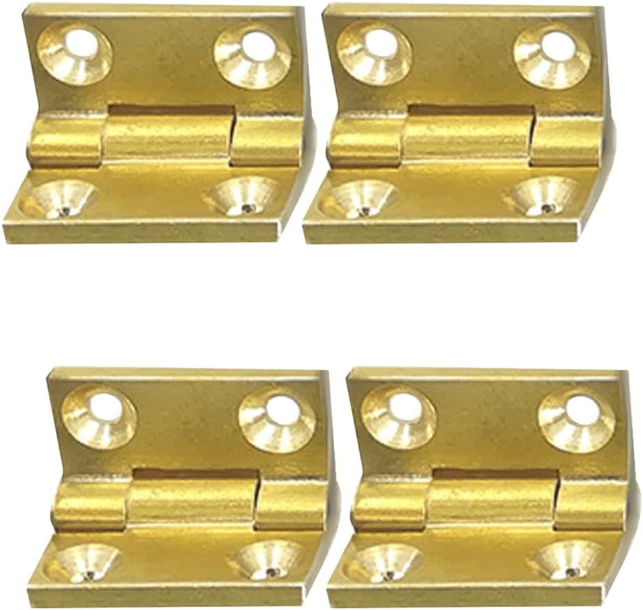 dophee 4Pcs Mini Solid Brass Hinges, 90 Degree Small Butt Hinges ...