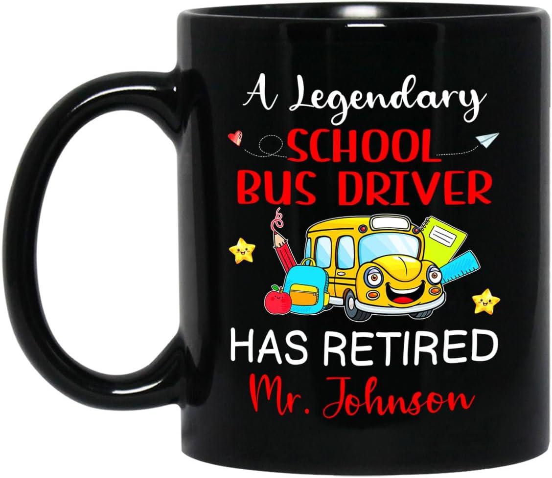 Amazon.com: Personalized Retired School Driver Travel Mug, A Legendary ...
