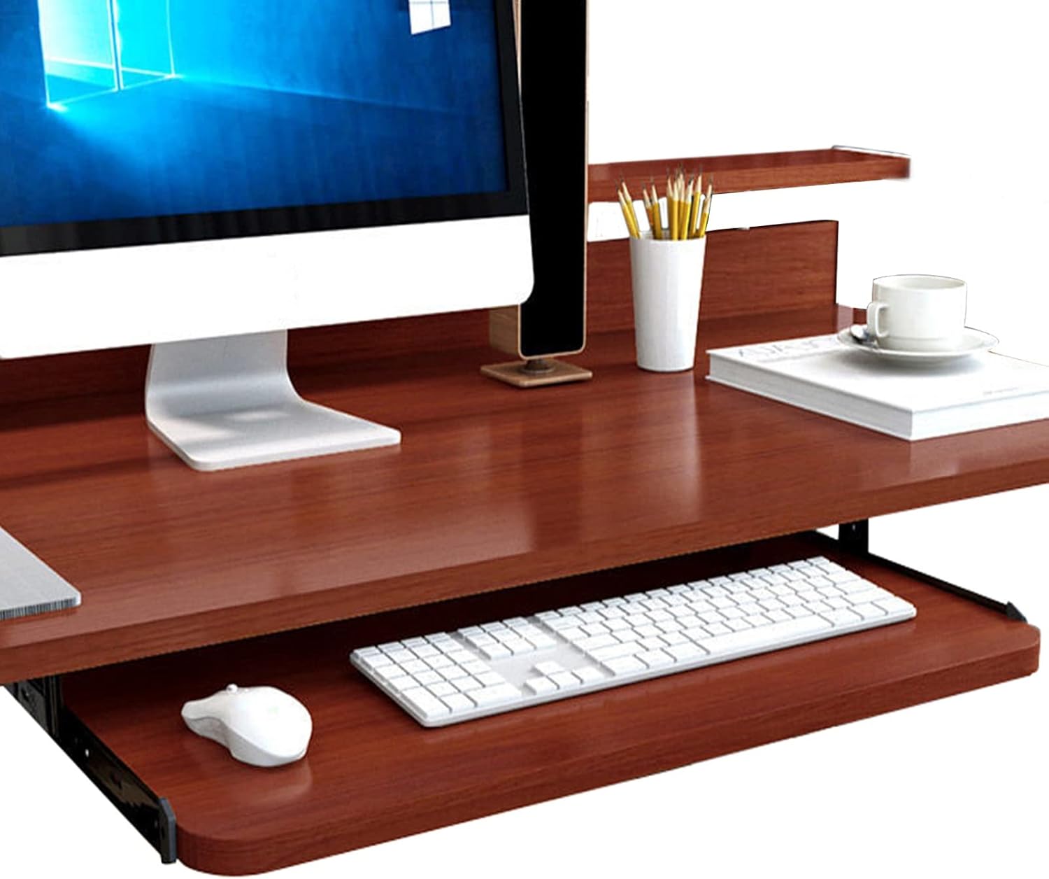 Amazon.com: Ergonomic Desk Extender - 5 Colours Wooden Keyboard Tray ...