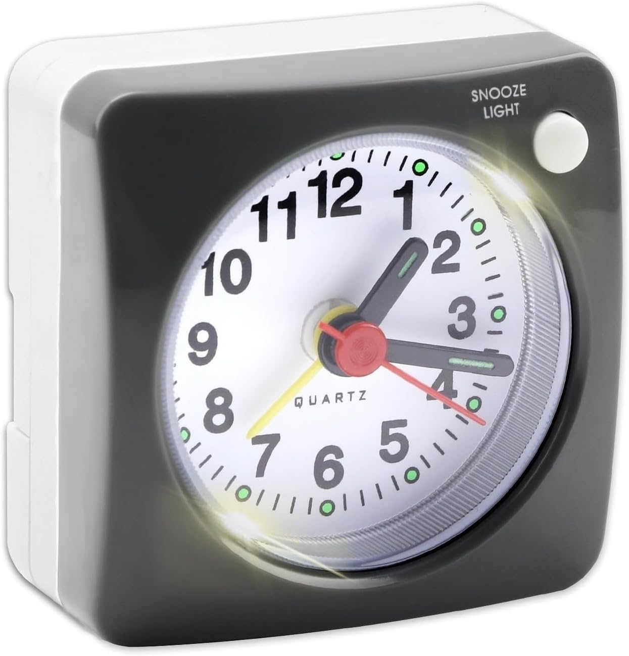 Small Travel Alarm Clock, Silent Analogue Non Ticking Clocks with ...