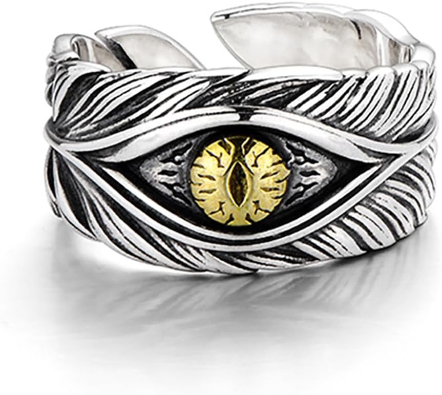 JWM Men's Rings Silver Plated Brass Ring for Men Women Adjustable Open ...