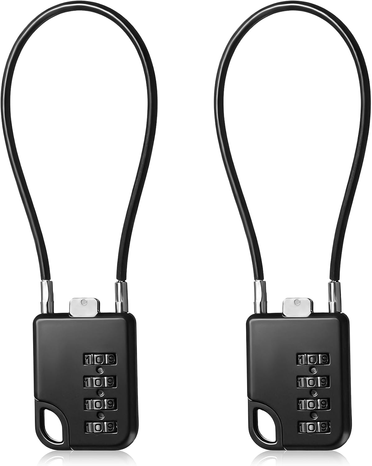 2 PCS 4 Digit Combination Cable Lock, Black Resettable Thin Combination ...