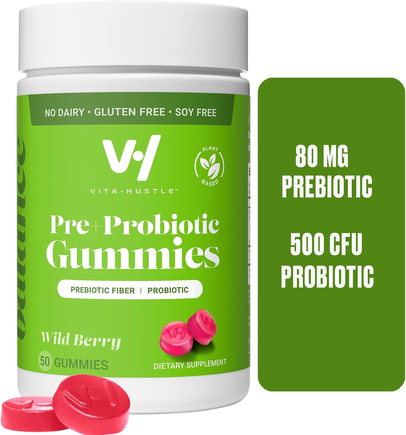 Amazon.com: VitaHustle Probiotic Gummies + Prebiotics by Kevin Hart ...