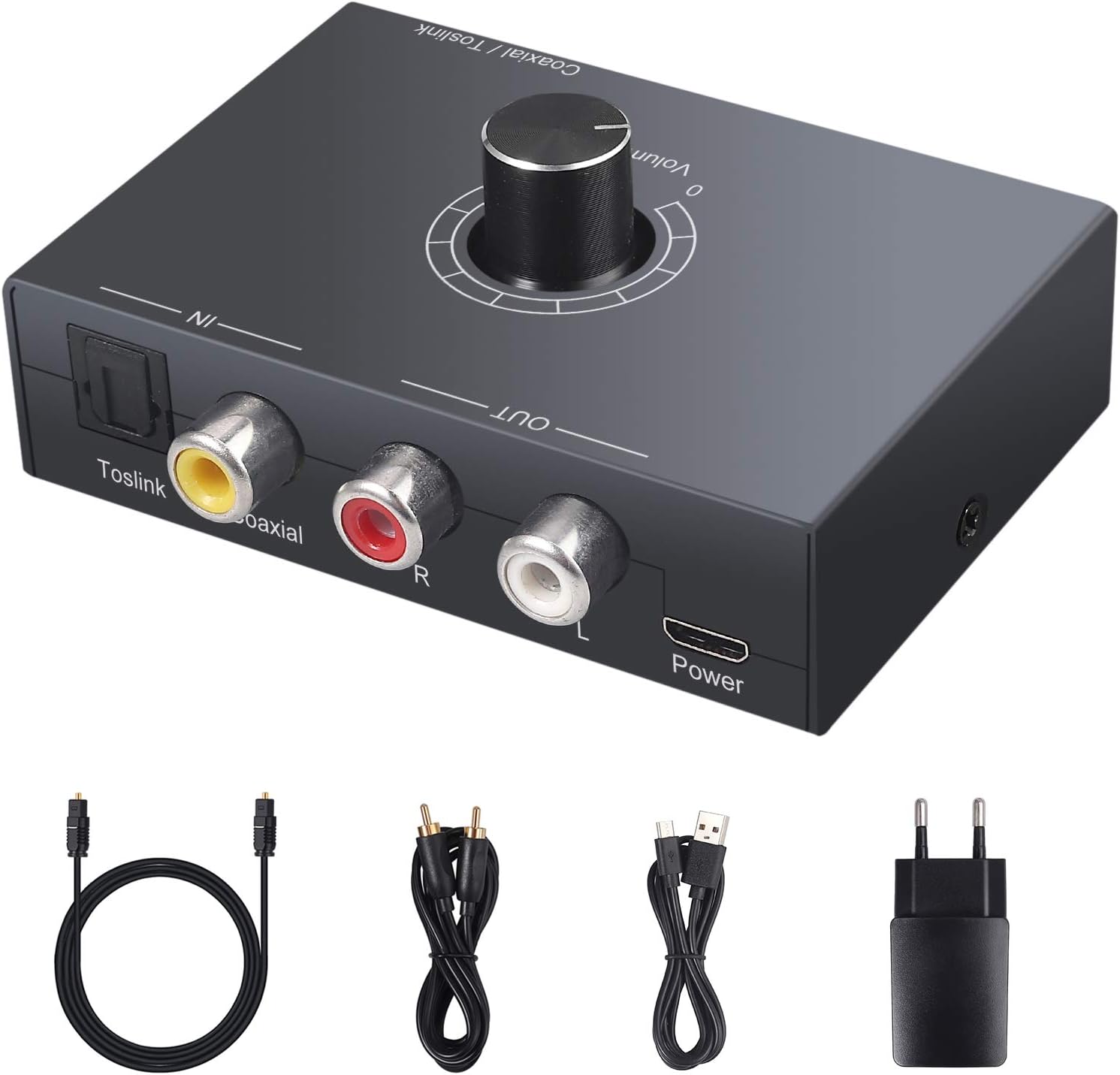 LiNKFOR 192KHz DAC Convertitore con Alimentatore Supporta PCM Format Convertitore Audio Digitale ...