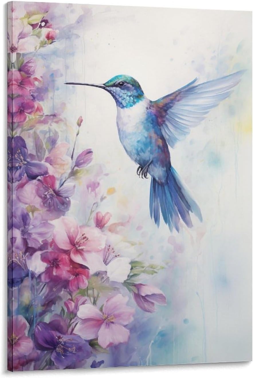 AYAROS Gorgeous Hummingbird Canvas Wall Art for Bedroom Vintage ...