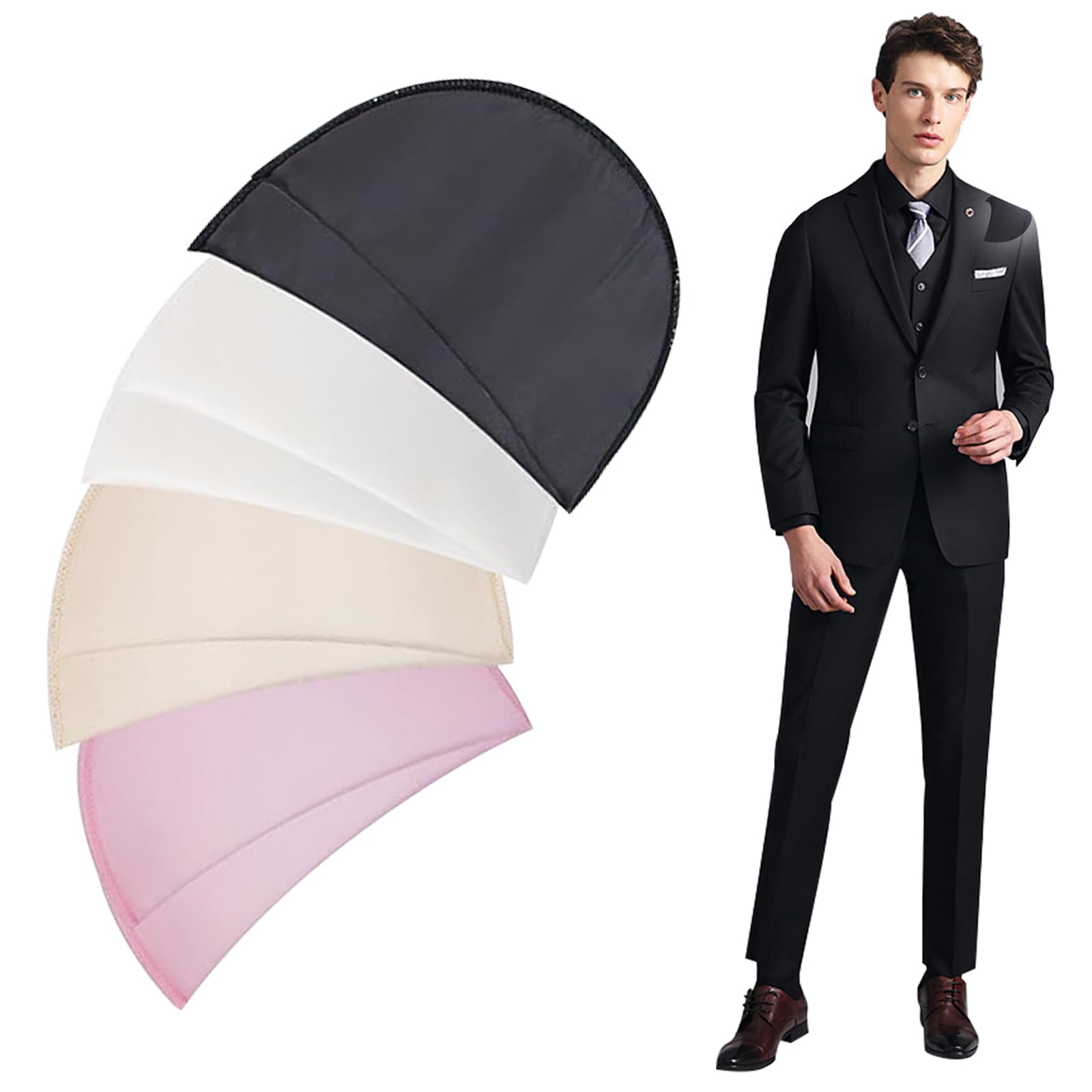 Amazon.com: 4 Pairs Covered Set-in Shoulder Pads Sewing Foam Pads ...