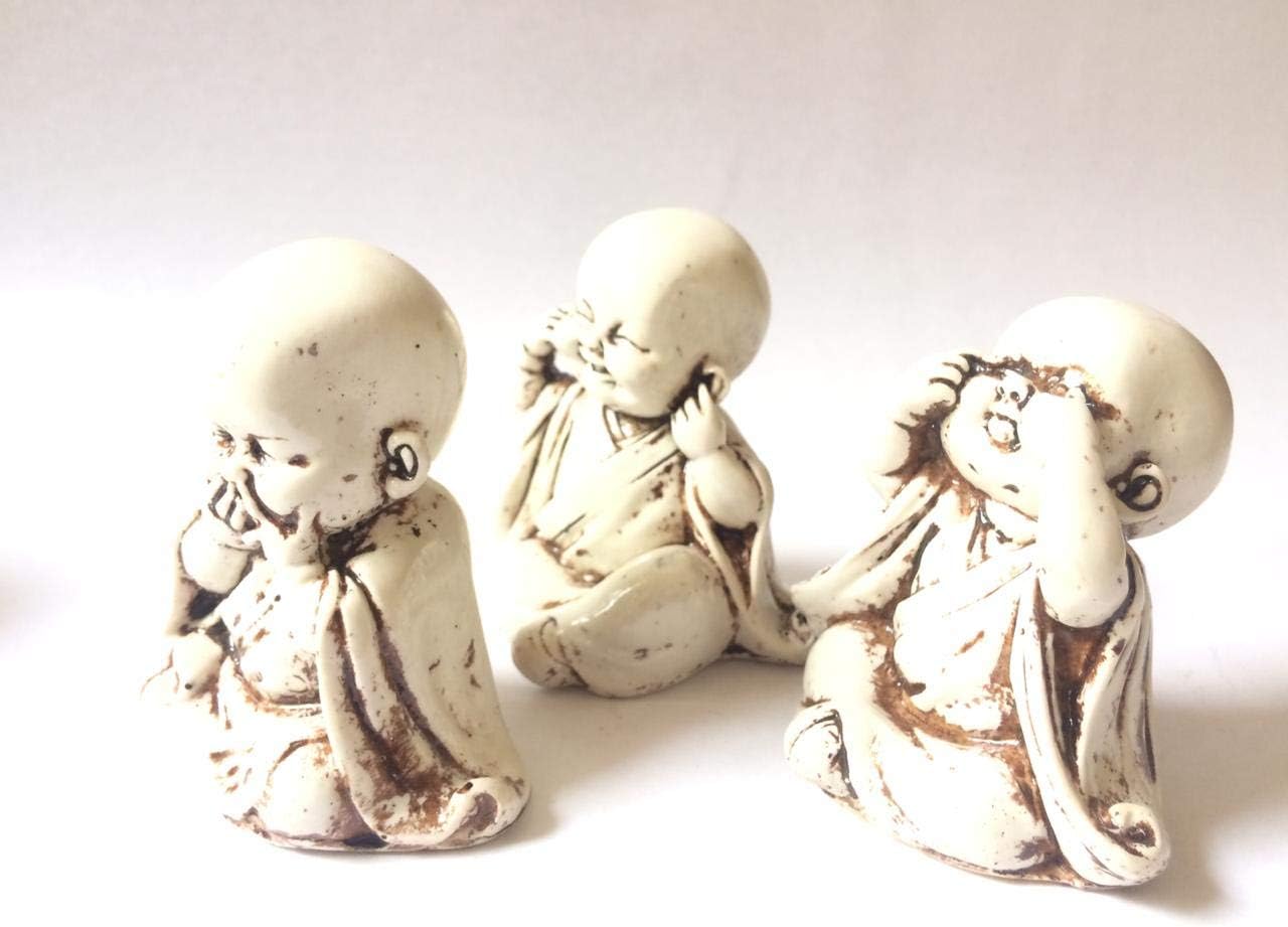 Buy CRAFTSTORE14 Small Three Wise Monkeys Monk Figurines Set, Baby ...