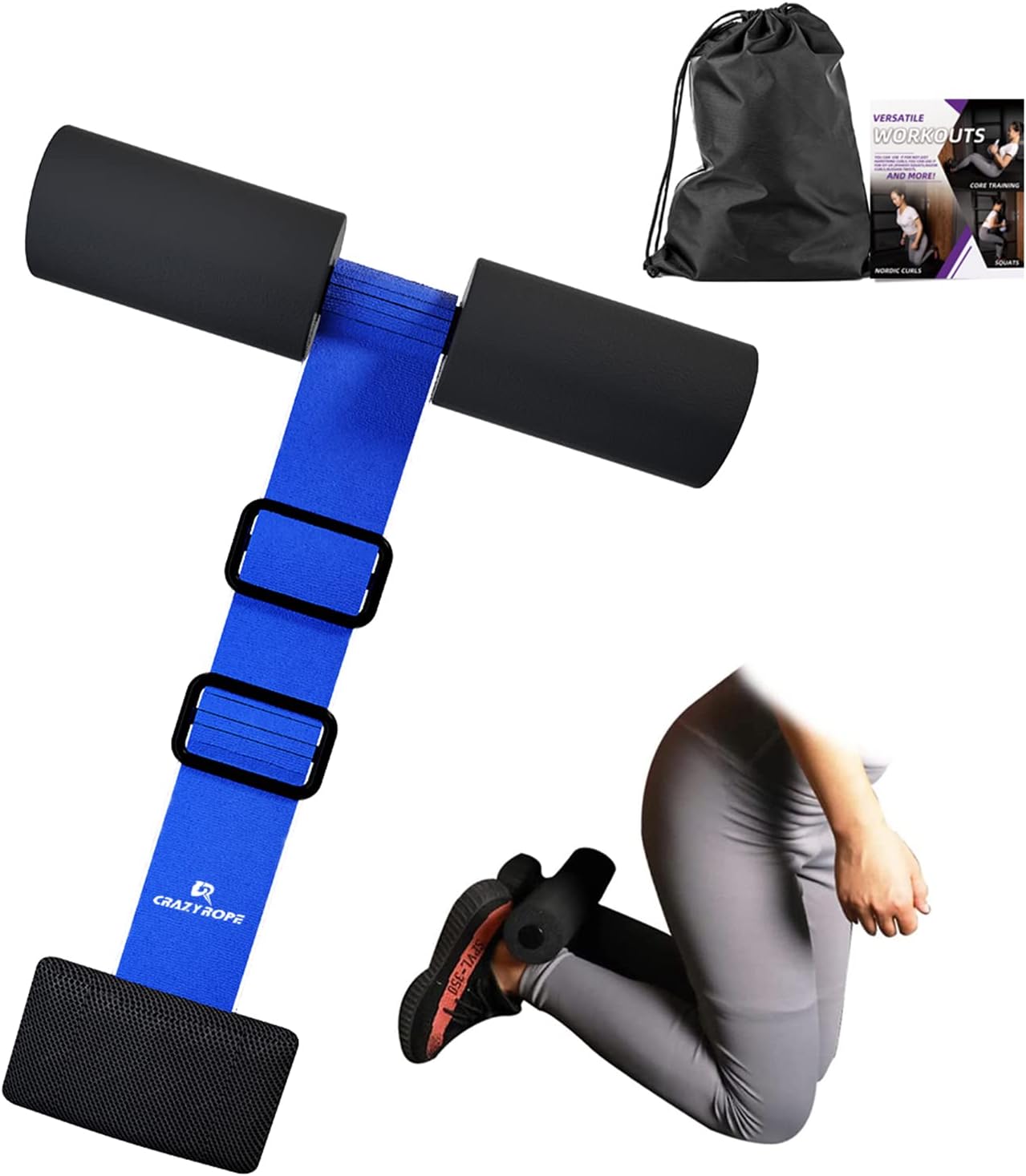 CRAZYROPE Nordic Hamstring Curl Strap, Portable Sit Up Assist, Rated ...