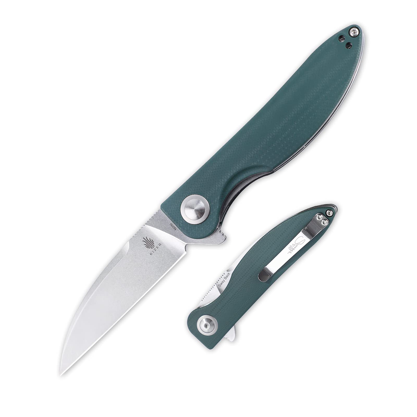Kizer Folding Pocket Knife Sway Back Flipper N690 Blade G10 ...