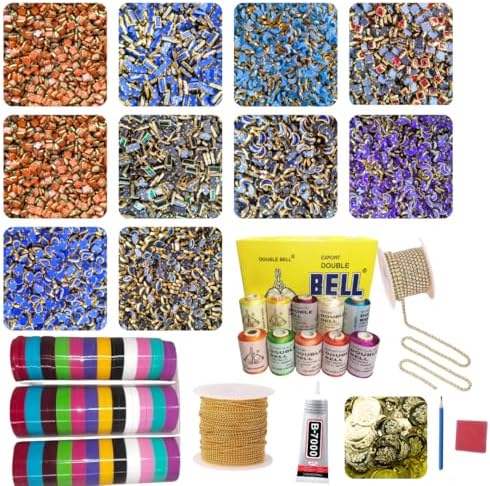 Thread Bangle Making Kit | Pack of 10 Colors with Fitting Stones ...