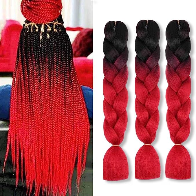 Amazon.com : Ombre Braiding hair synthetic Crochet braids twist 24inch ...
