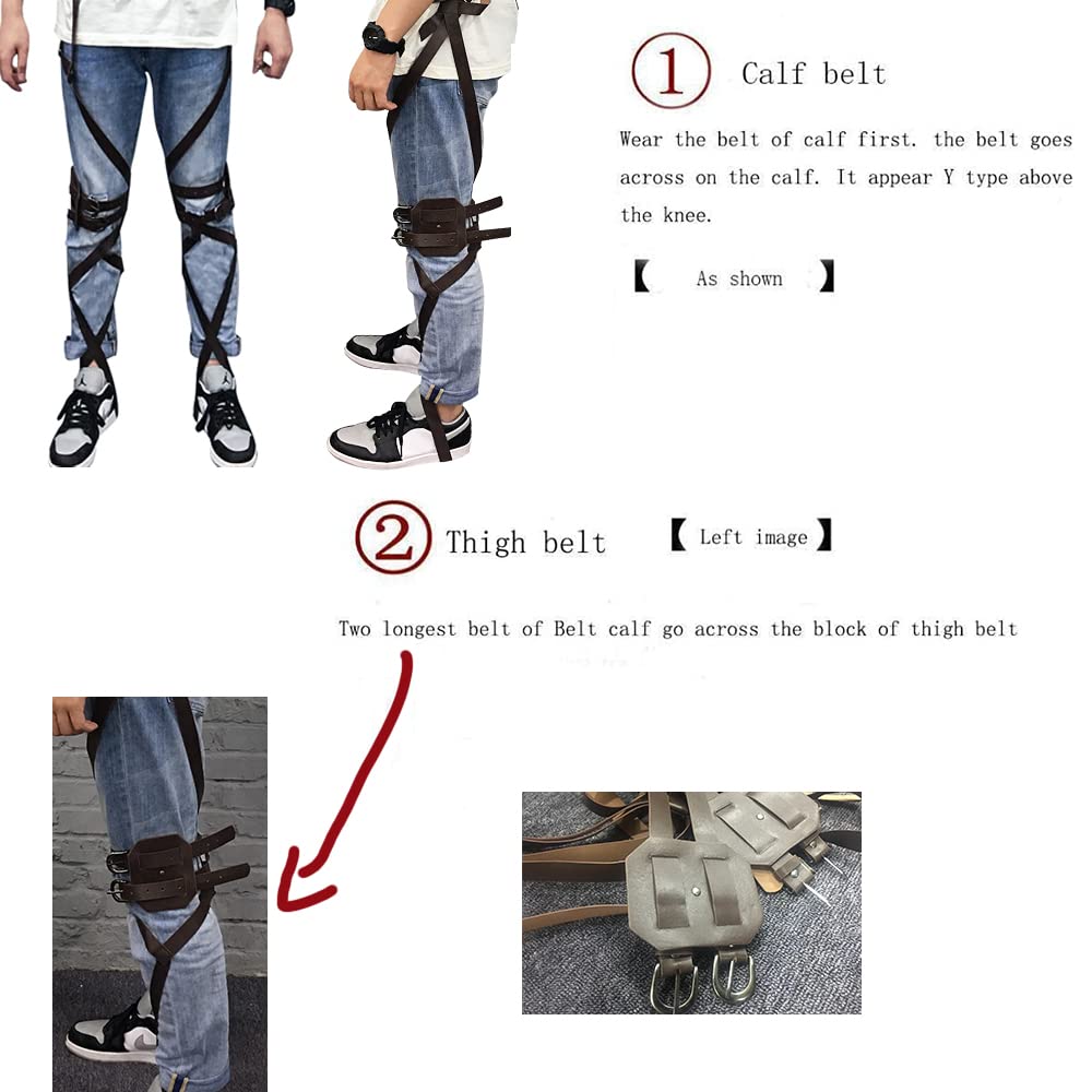 SANXDI Anime Belt AOT Cosplay no Kyojin Recon Corps Harness Belt Suits ...