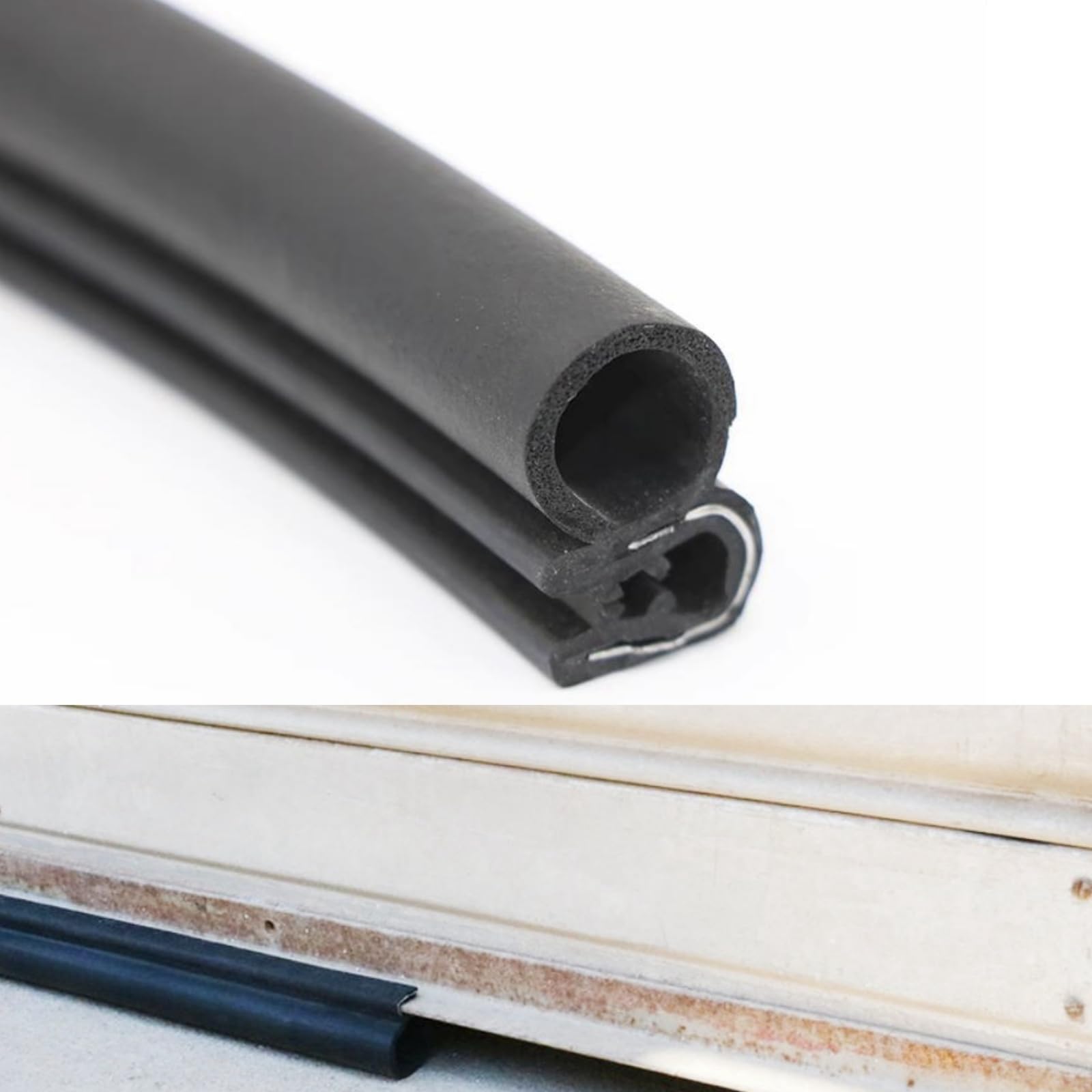 Snapklik.com : Rubber U Channel Bulb Trim Seal,Garage Door Seals Bottom ...
