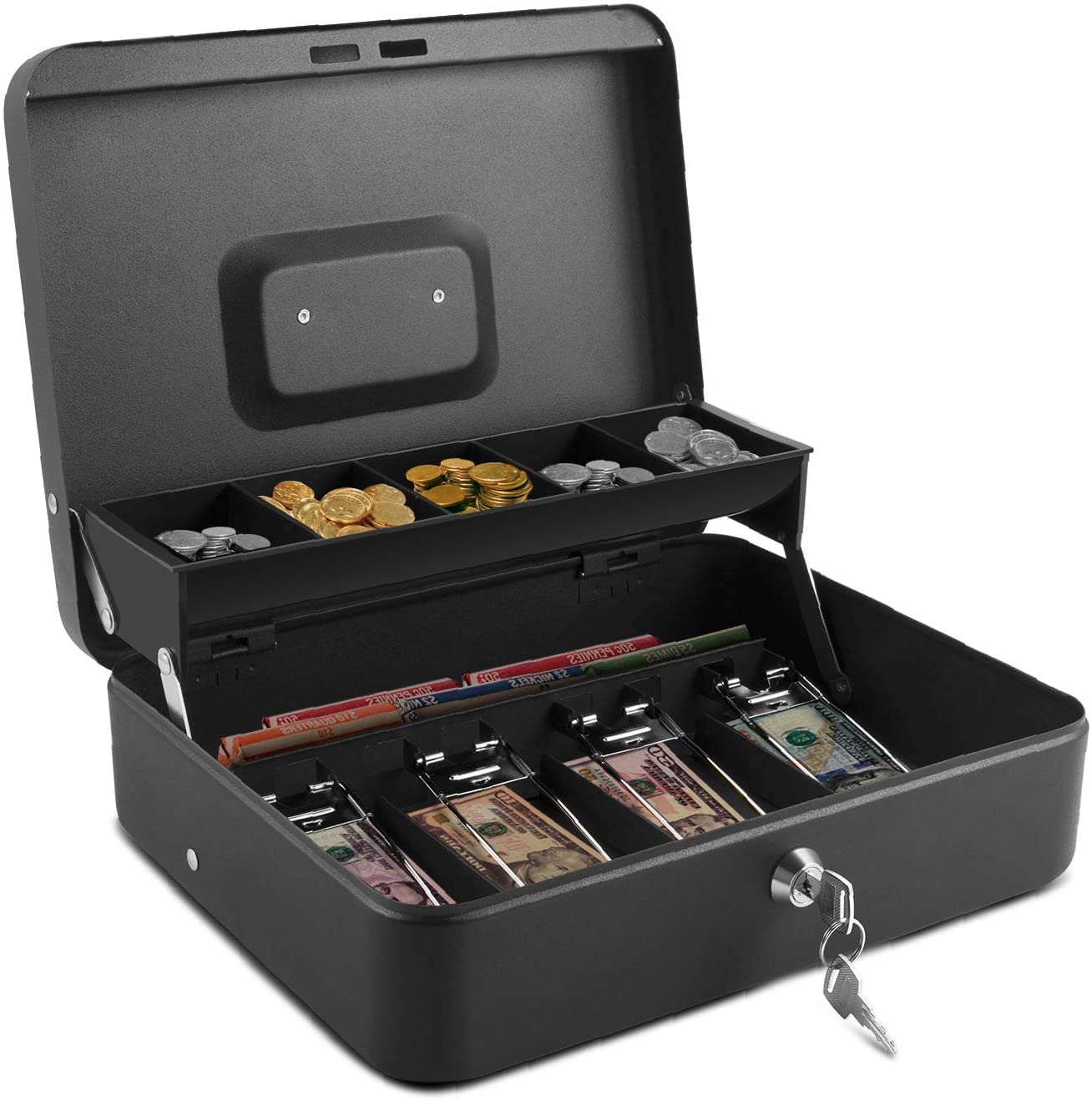 Buy MARJI&ANUVRUTTI Metal Money Safe Box with Money Tray and Key Lock ...