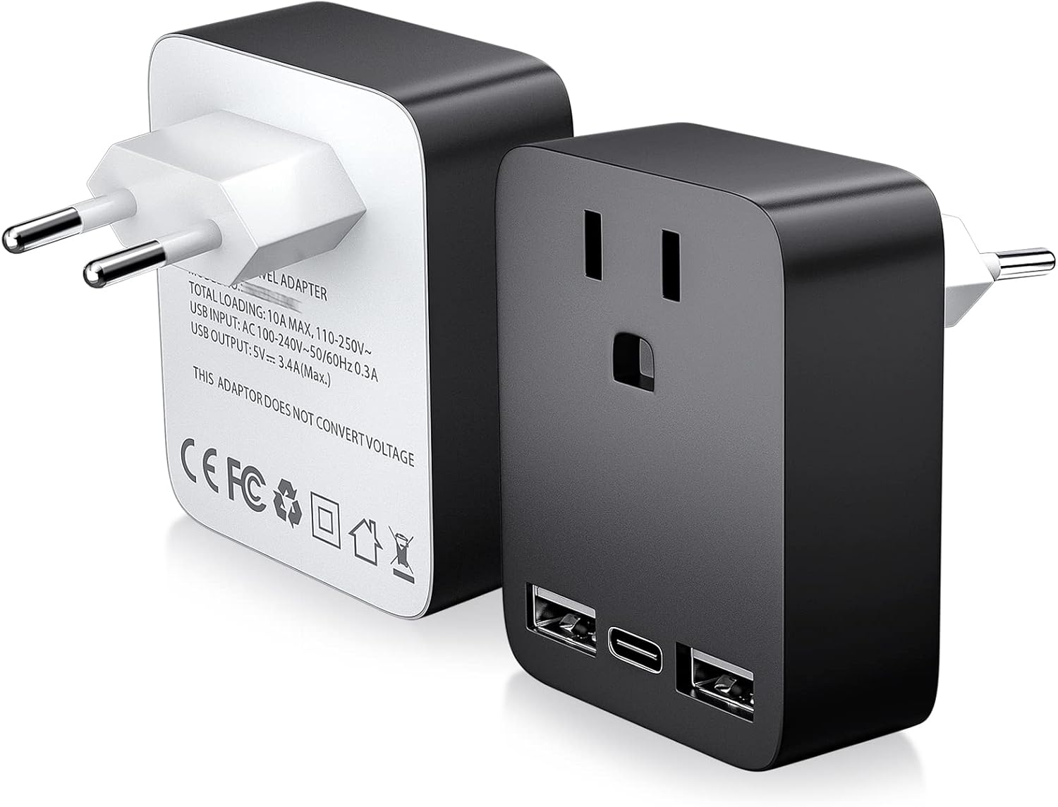 Amazon.com: European Travel Plug Adapter, PChero US to Europe Plug ...