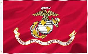 Amazon.com : US Marine Corps USMC Flag 3x5 Double Sided 2ply US ...