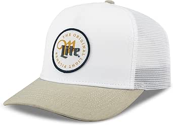 Amazon.com : Miller Lite Original Lite Beer Patch Adjustable Hat White ...