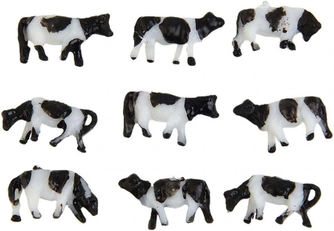 HEIBTENY Pack of 30 Cows Model 1:150, Model Railway Track N Building ...