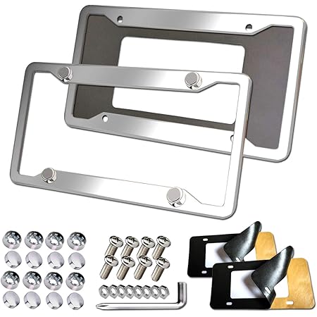 Amazon.com: LFPartS Stainless Steel License Plate Backing Reinforce ...