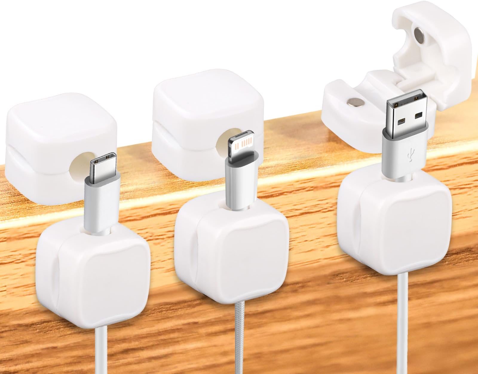 6pcs Magnetic Cable Management Clips, Phone Charging Cable Holder ...