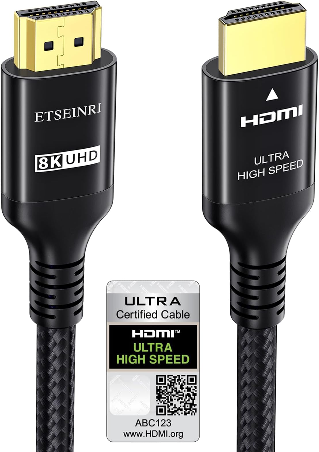 Etseinri Cavo HDMI 2.1 3M, Certificato 10K 8K 4K Cavo HDMI® Ultra Alta ...