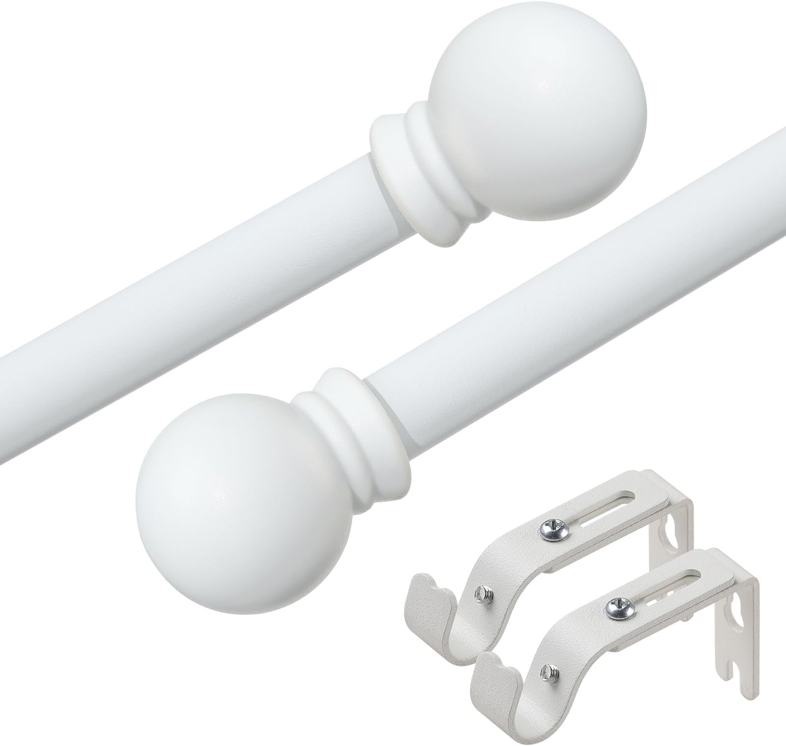 Curtain Poles, Single Curtain Rods for Windows 76-226 cm, 1.6 cm ...