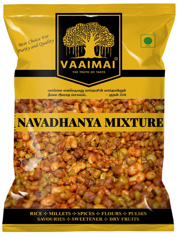 VAAIMAI Navadhanya Mixture Namkeen Snacks, 200g : Amazon.in: Grocery ...