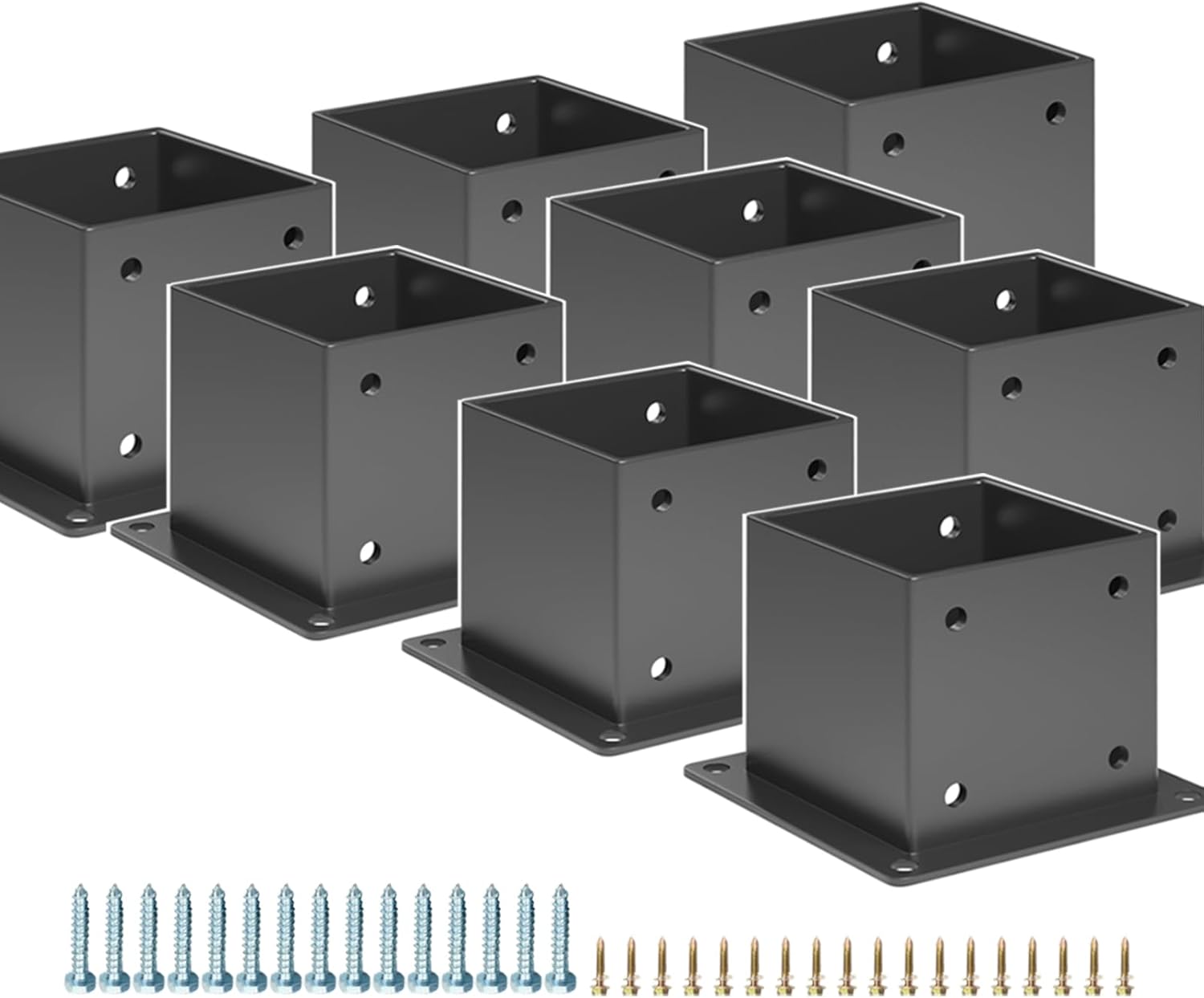 Amazon.com: Kinchoix 8pc 4 x 4 Post Base (Actual 3.5 x 3.5 inch) Wood ...