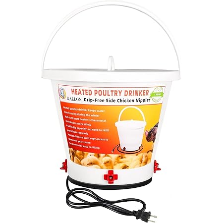 Amazon.com : H&G lifestyles Heated Poultry Waterer Heated Water Bucket ...