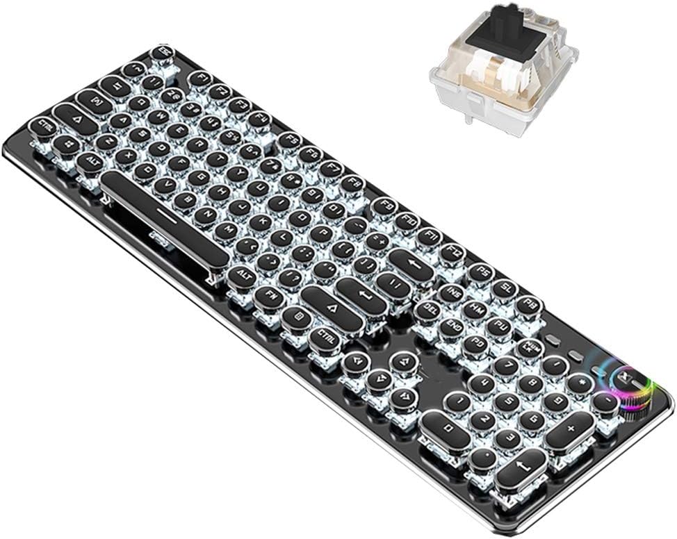 Amazon.com: ARCH LED Wired Mechanical Gaming Keyboard, Metal Base, 104 ...