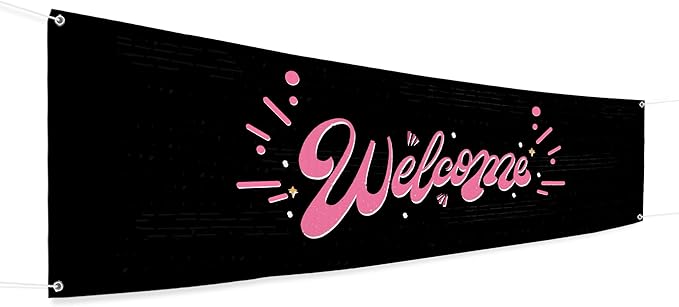 Amazon.com : Welcome Banner Sign For Outdoor-Indoor Use 6x2 Ft Large ...