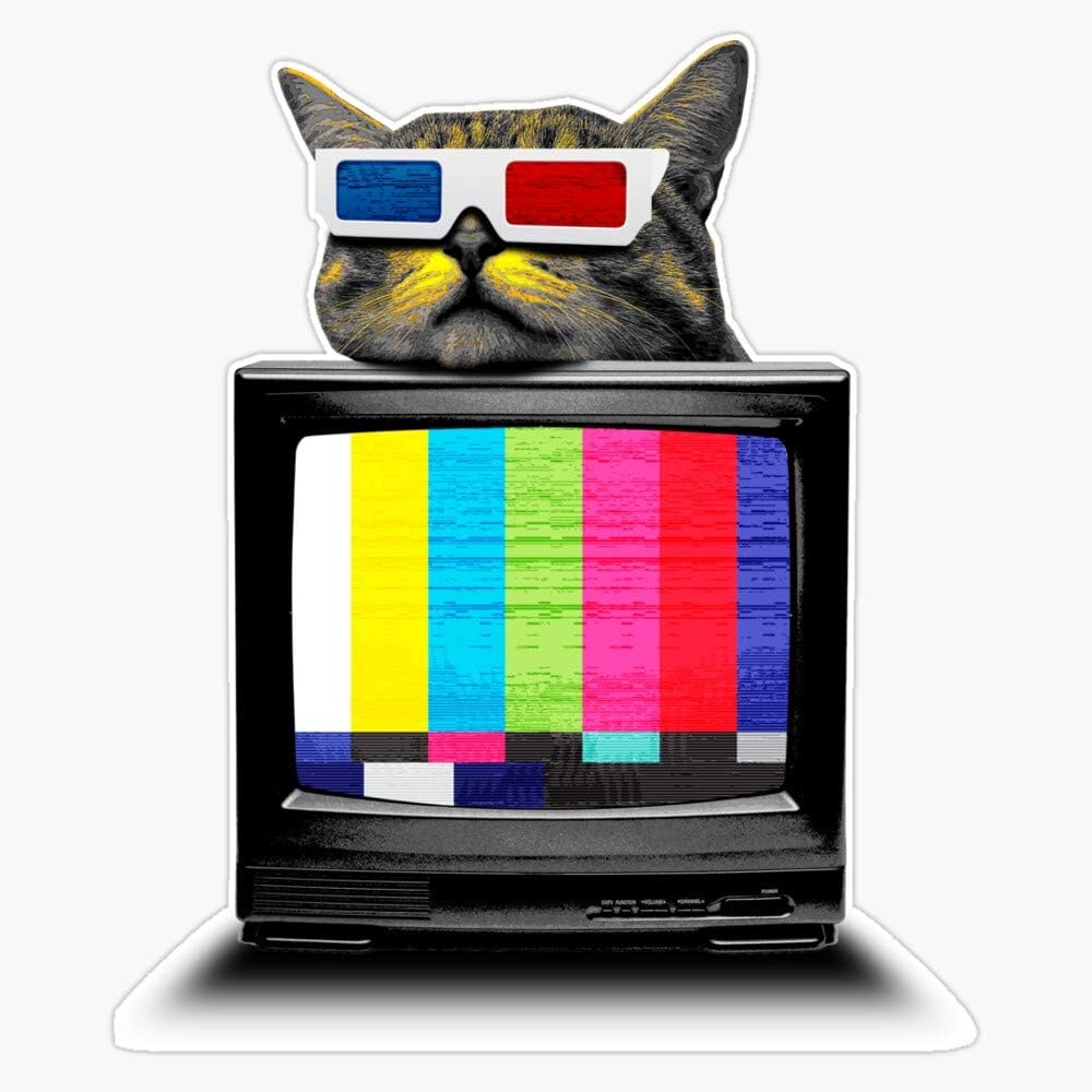 Amazon.com - Leyland Designs Tv 3D Kitty Sticker Outdoor Rated Vinyl ...