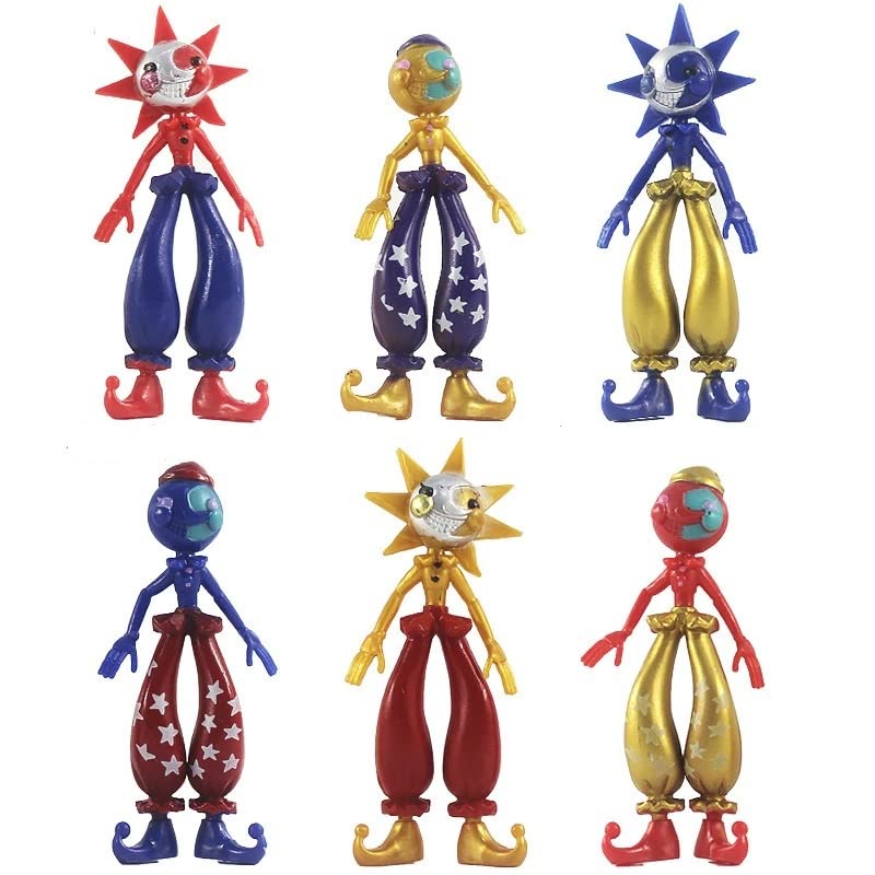Buy 6PCS New FNAF Sun and Moon Action Figure Set FNAF Figures Security ...