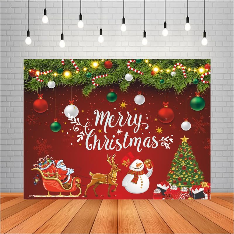 Party Baazaar Christmas Backdrop Banner Winter Holiday Photography ...