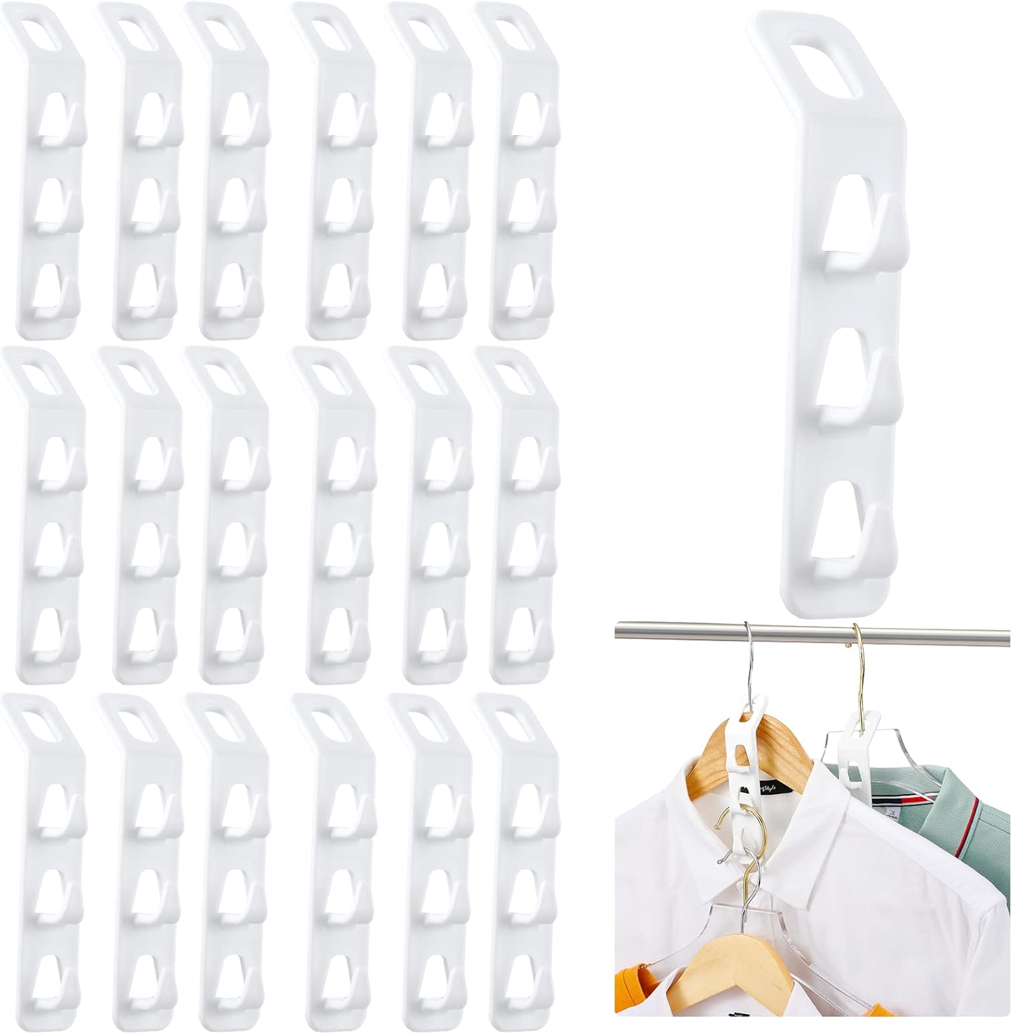 Amazon.com: 50 Pcs Clothes Hanger Connector Hooks Cascading Clothes ...