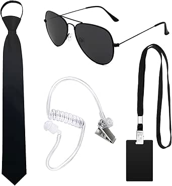 Amazon.com: FHAEIOS 4 Pcs Agent Costume Accessories Spy Secret Agent ...