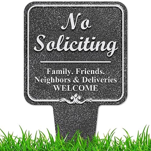 Amazon.com: No Soliciting Sign, 7"x13", Heavy Duty Integrated Ground ...