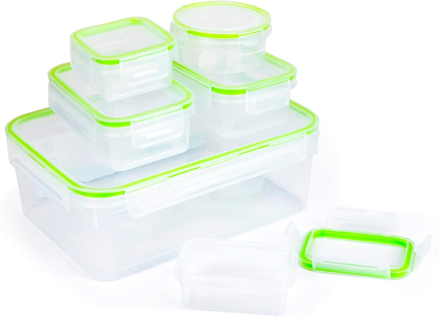 Amazon.com: Luminuxe 12-Piece Food Storage Container Set Click-and-Lock ...