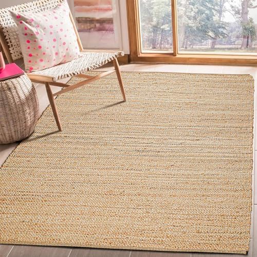 Amazon.com: Hausattire Jute Woven Area Rug 5'x8' - Natural, Hand ...