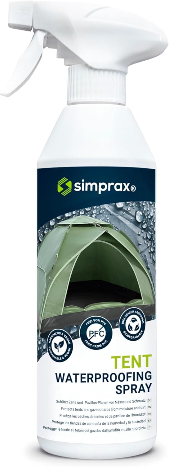 simprax® Tent Waterproofing Spray - Certified Eco-Friendly, UV-Stable ...