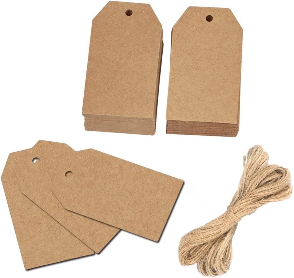 Amazon.com: 100 Pcs Christmas Gift Tags with String Kraft Paper Vintage ...