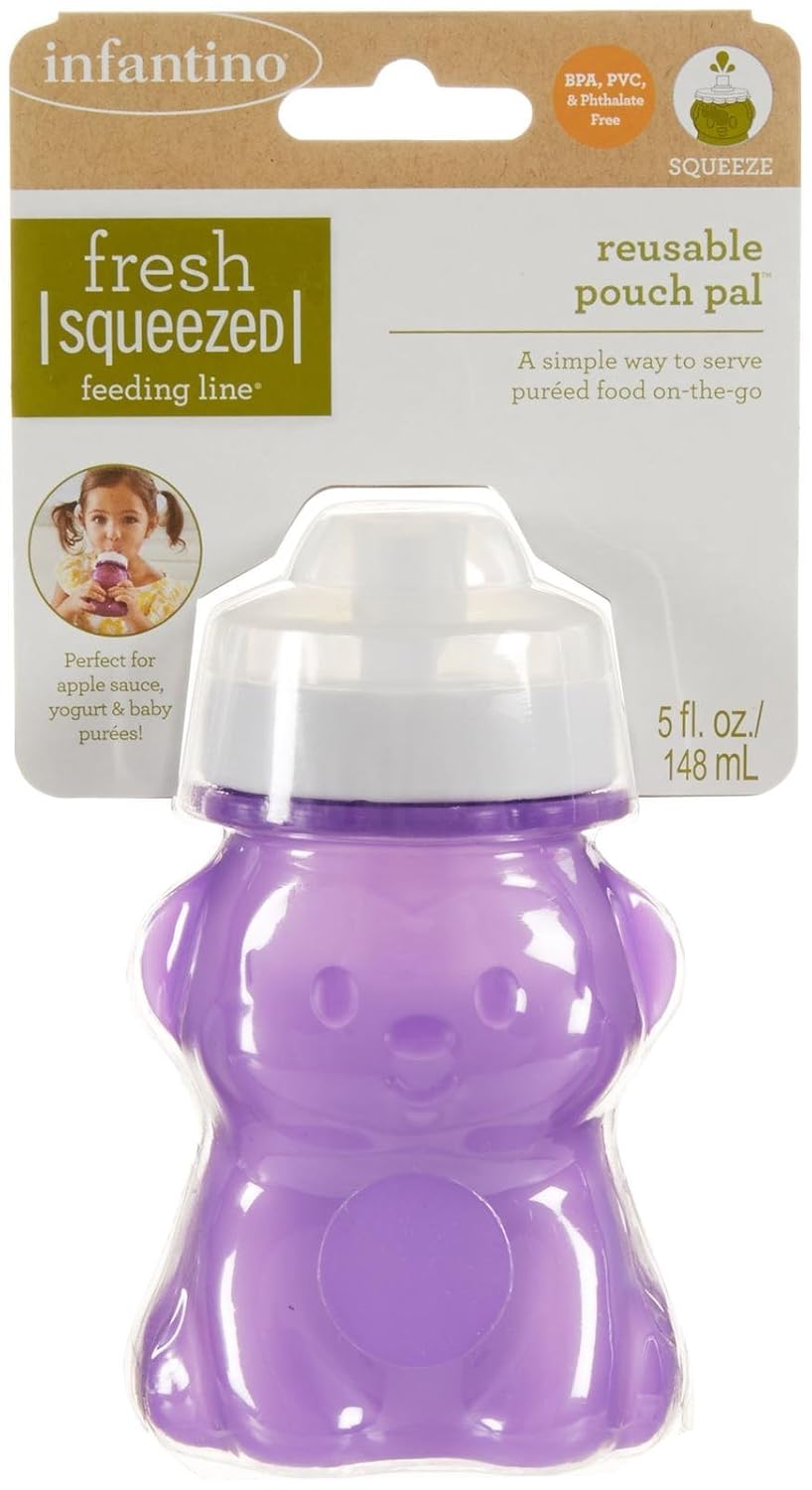 Amazon.com : Infantino Reusable Pouch Pal - Purple - Girls : Baby