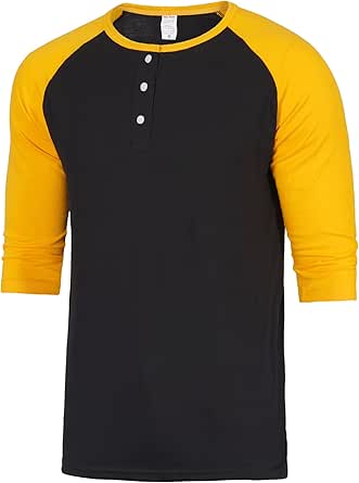 Decrum Mens Henley Long Sleeve T Shirt - Full Sleeves Casual Baseball ...