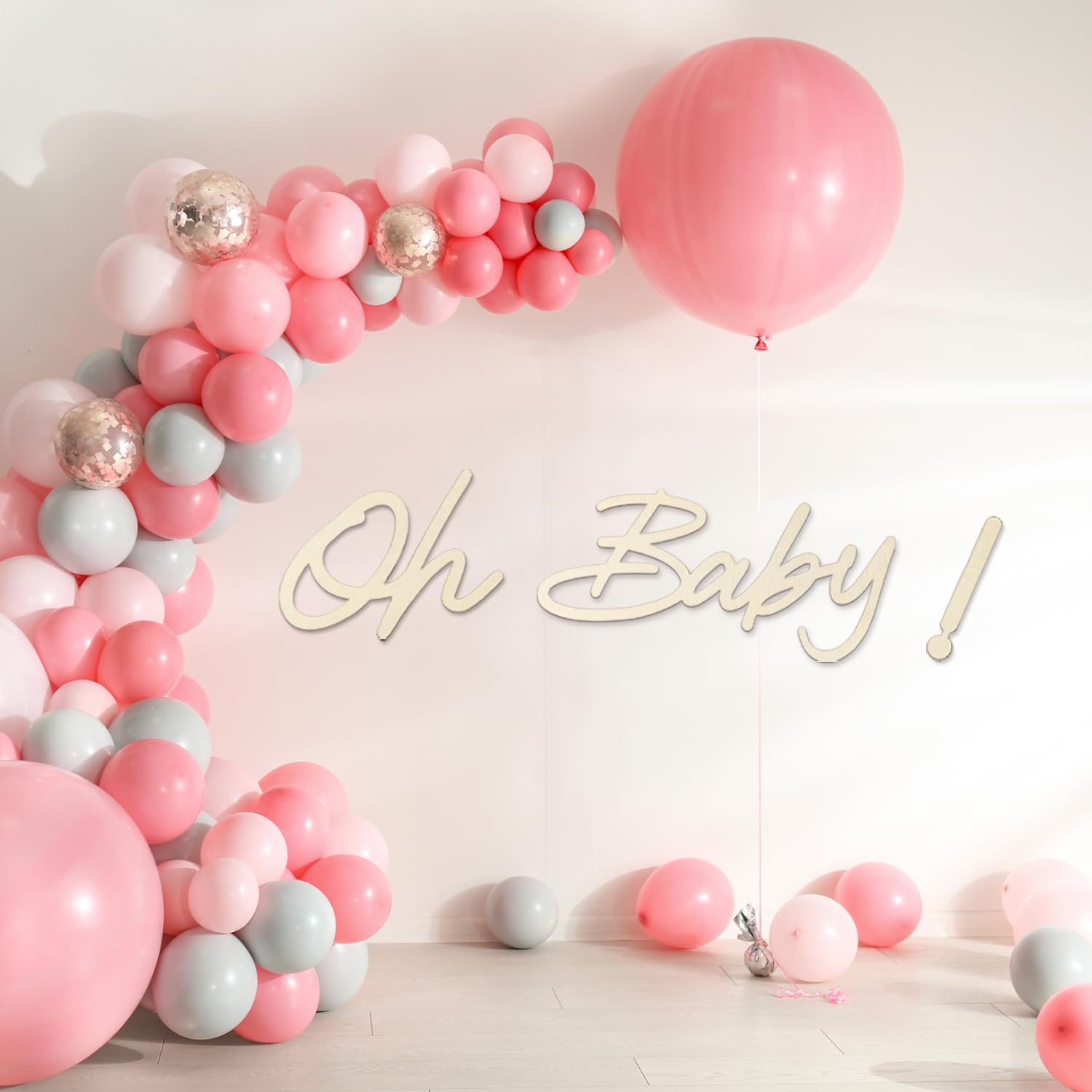 Snapklik.com : Rustic Wooden Oh Baby Sign For Backdrop, Boho Large Wood ...