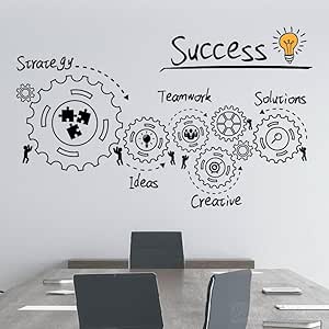 Amazon.com: Gear Sucess Team Work Wall Decal-Office Wall Sticker-Office ...