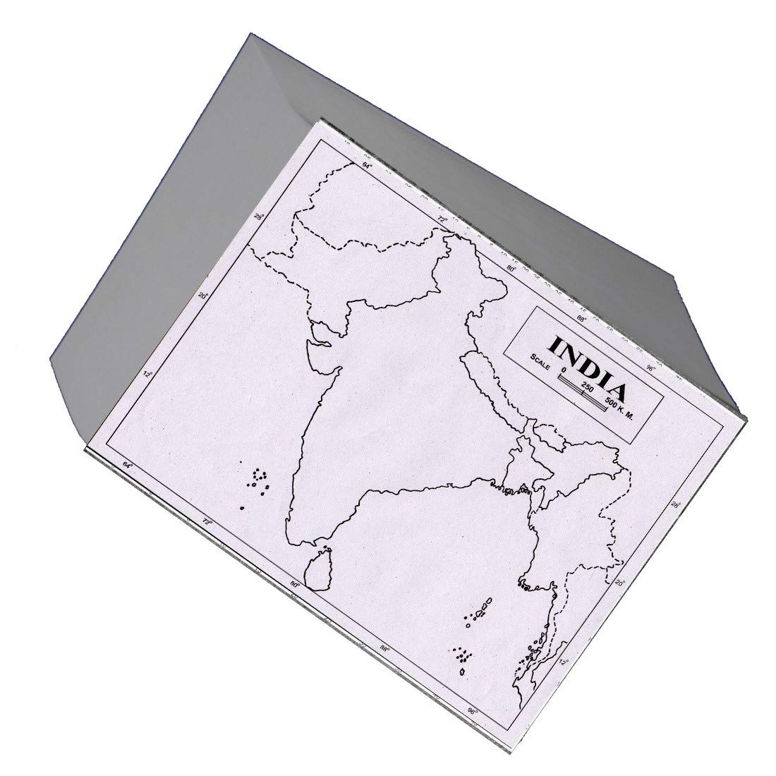 Craftwaft Blank Physical Map Of India For Map Pointing Pack ...