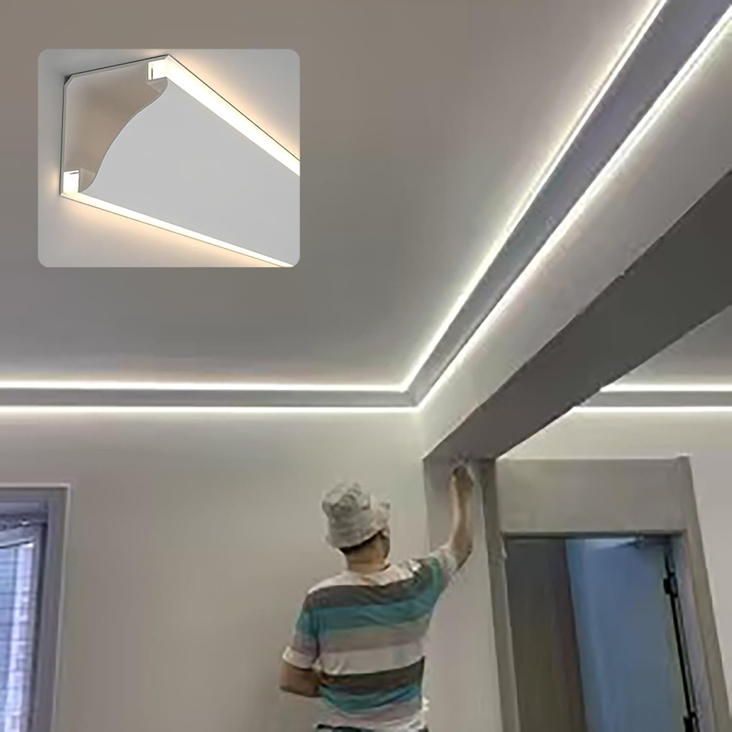 Amazon.com: Led Track Lighting Cove Channel for Wall Corner, Indirect ...