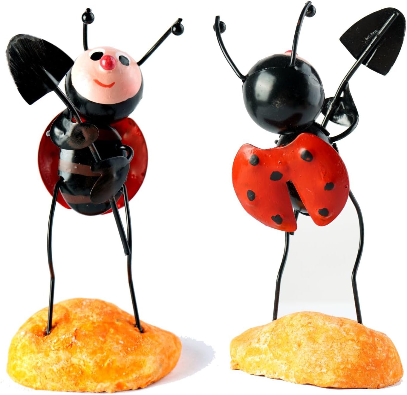 Amazon.com: LONG XIN SERIES 1 Pcs Metal Ladybug Statue Outdoor Insect ...