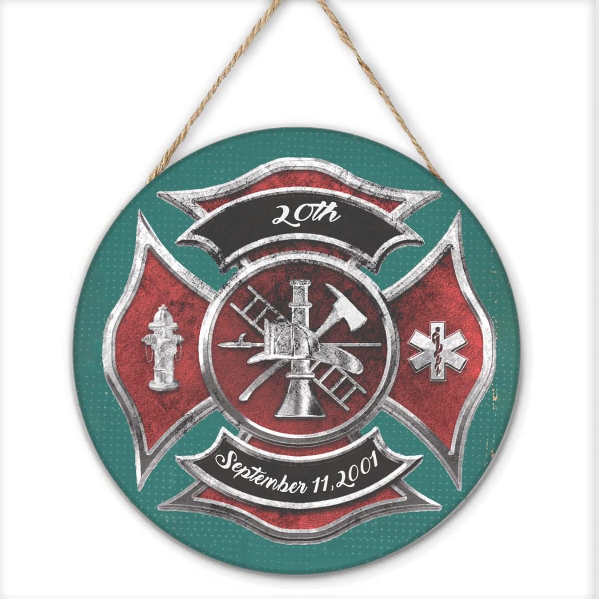 Amazon.com : Firefighter 20th Anniversary We Will Never Forget Sign ...