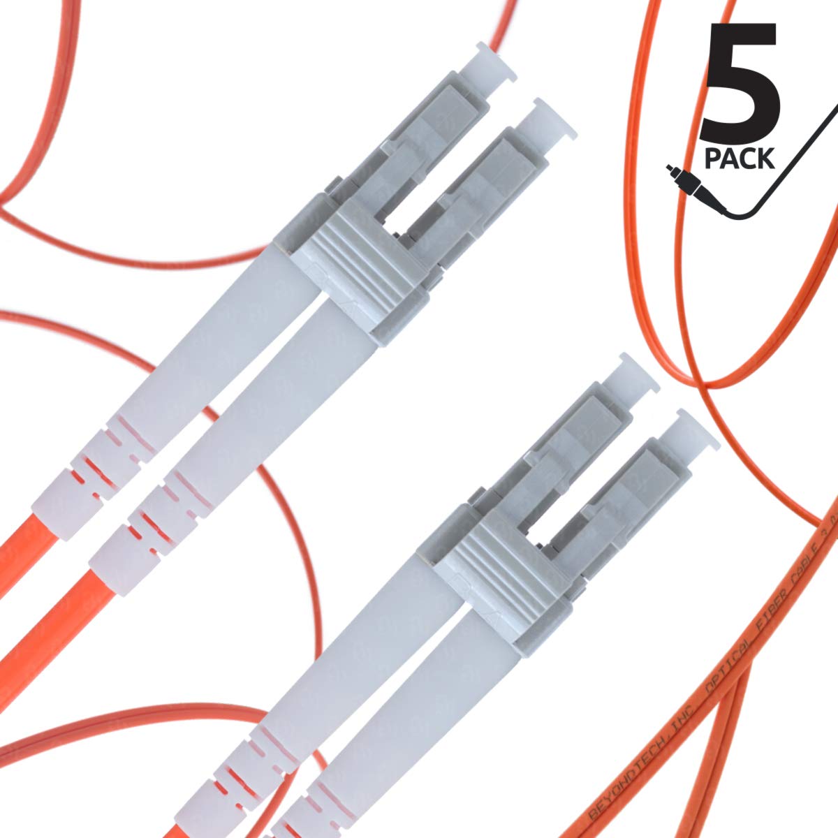 Beyondtech Cable de fibra óptica LC a LC OM2 Multimodo Duplex (2 Metros ...